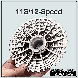 Rwlre Bicycle Freewheel,CNC Road Bike 12/11s Ultralight Freewheel 11-28/32/34/36t Bicycle Cassette Flywheel 12 Speed (Color : Silver 12S 11-34T)