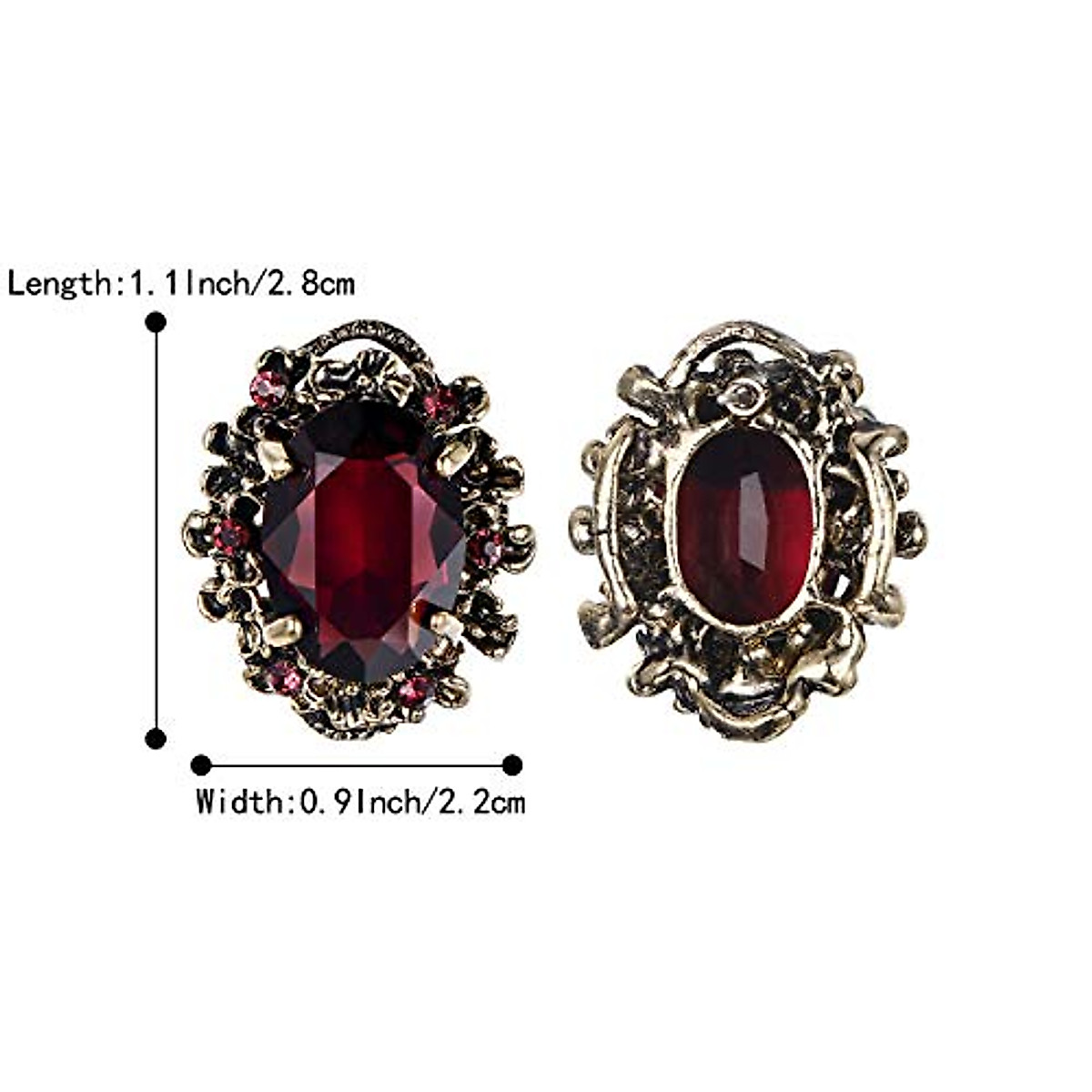 BriLove Victorian Style Stud Earrings for Women Crystal Floral Scroll Cameo Inspired Oval Earrings Amethyst Color Antique-Gold-Tone