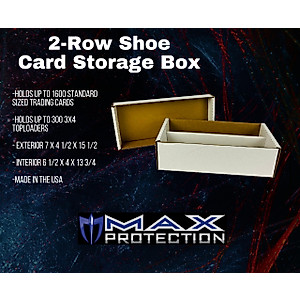 (10) Shoe 2 Row Storage Boxes (1600 Ct.) - Cardboard Storage Box - Baseball, Football, Basketball, Hockey, Nascar, Sportscards, Gaming & Trading Cards Collecting Supplies by MAX PRO