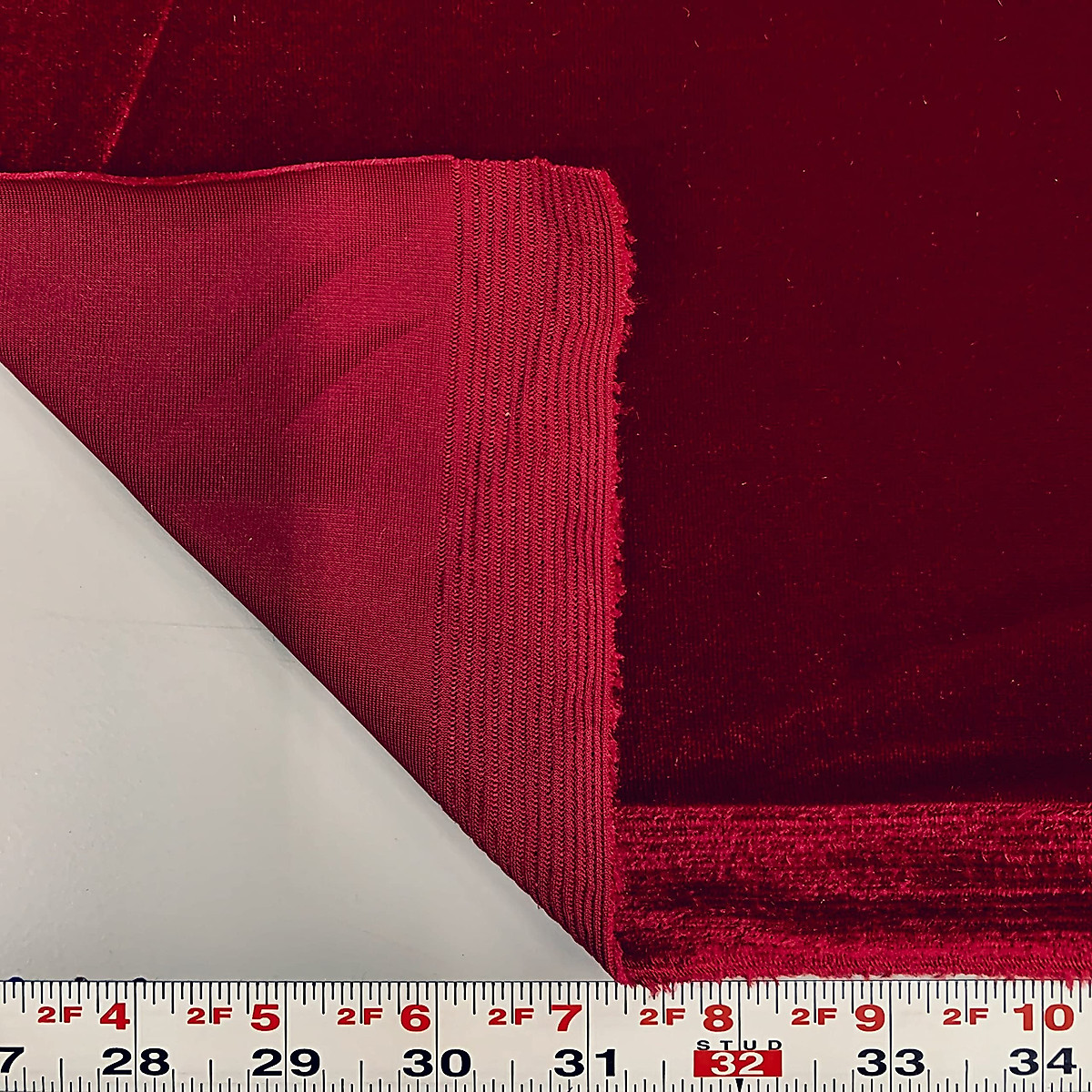 Princess Cranberry Polyester Spandex Stretch Velvet Fabric by The Yard for Tops, Dresses, Skirts, Dance Wear, Costumes, Crafts - 10001