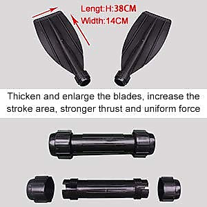 Kayak Paddle, 2Pcs Aluminium Alloy Detachable Lightweight Ribbed Blade Kayak Paddles Boat Mini Black Blade Round Grip No Direction Limit Oars