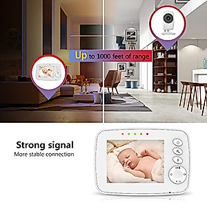 IKQIEOR Baby Monitor with Camera and Audio, 3.2" 720 HD LCD Screen Video Baby Monitor,1000ft Long Range Baby Monitor No WiFi No App,2-Way Talk,Night Vision,Temperature Monitoring,2 X Zoom, Lullabies
