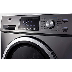 Summit Appliance SPWD2203P 24" Wide 115V Washer/Dryer Combo in Platinum for Non-Vented Use, 2.7 Cu.Ft. Capacity, LCD Display, 16 Wash Cycles, 1300 RPM, Stainless Steel Drum, Child Lock