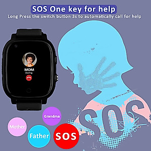 OKYUK 4G GPS Smartwatch for Girls Boys, IP67 Waterproof Sport Smart Watch Phone for Kids, with Camera WiFi Video Call Phone Call SOS Pedometer for 3-14 Age