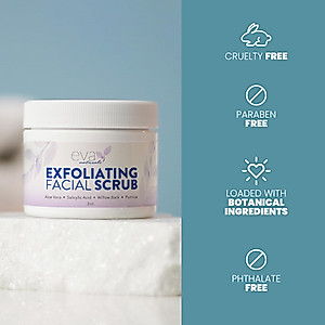 Eva Naturals Microdermabrasion Face Exfoliator and Facial Scrub - Exfoliating Facial Cleanser With Aloe, Willow Bark, Salicylic Acid - Face Wash (2 oz)