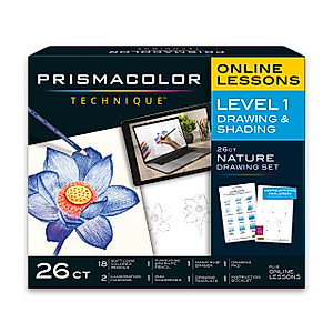 Prismacolor Technique, Art Supplies with Digital Art Lessons, Animal Drawings Set, 26 Count & Technique, Art Supplies and Digital Art Lessons, Nature Drawing Set, 26 Count