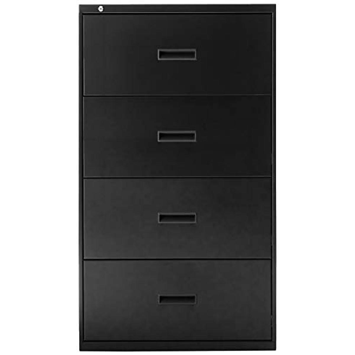 HON Filing Cabinet - 400 Series Four-Drawer Lateral File Cabinet, 30w x 19-1/4d x 53-1/4h, Black, (434LP)