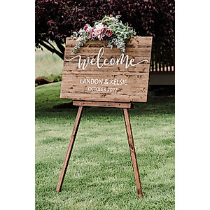 Wooden Easel - Wedding Sign Stand - Floor Easel For Welcome Sign - Large Art Display - Event Signage Holder (68" tall)