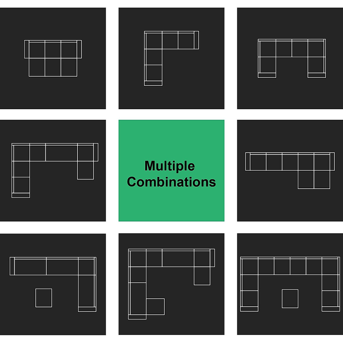 Belffin Velvet Modular Sectional Sofa Convertible Sectional Sofa Couch with Reversible Chaise L Shaped 4 Seater Corner Sofa Couch Black