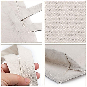 Segarty Blank Canvas Grocery Bag, 3 Pack 20X15in Reusable Large Shopping Plain Bags, Natural Shoulder Bags Personalized Beige Tote Bag Perfect for DIY Projects Painting Crafting Decoration