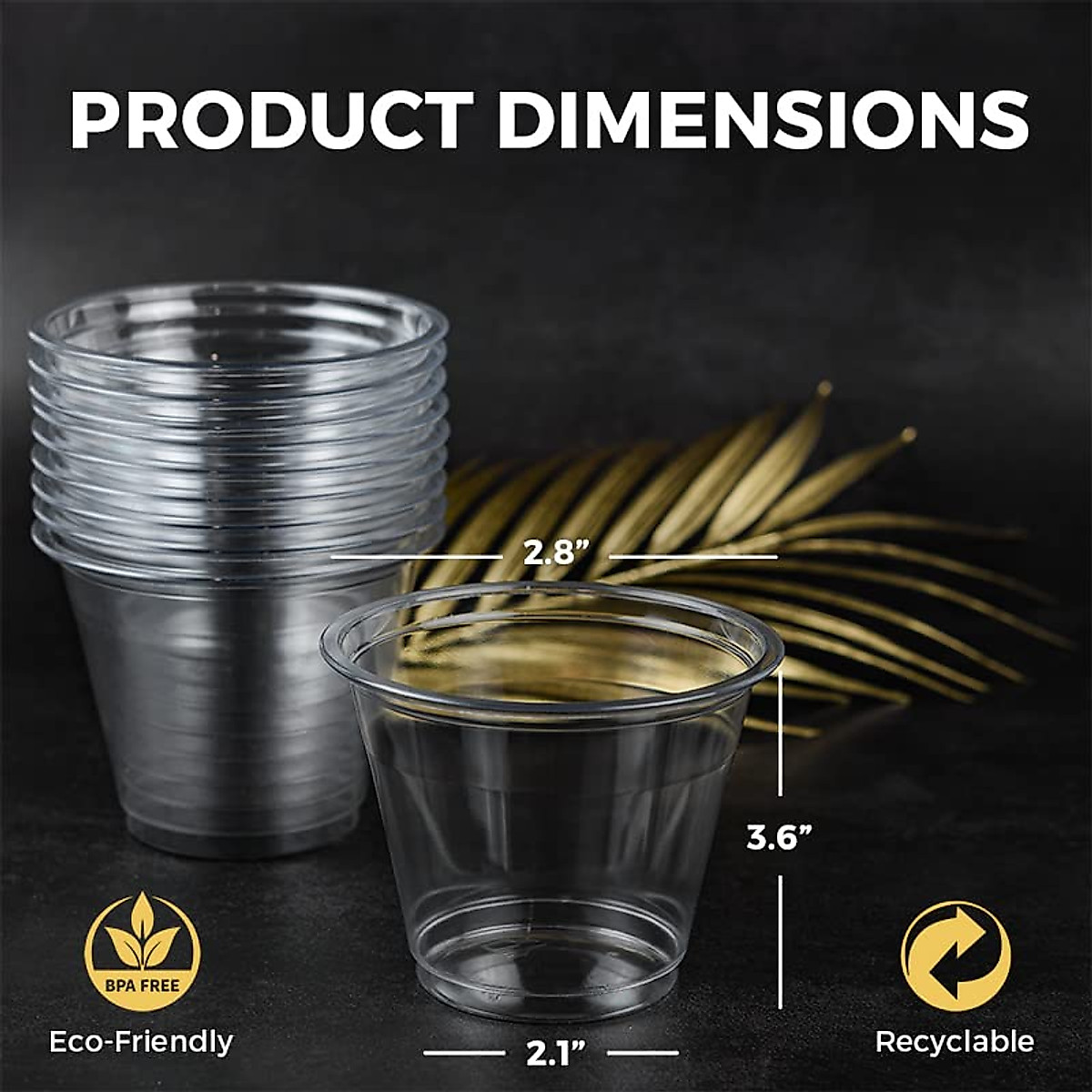 NYHI 100-Pack 9 oz Plastic Clear Cups | Value Pack Of Disposable Party Cup Tumblers | Use These Clear Cocktail Cups for Drinks , Wine, Punch, Champagne & More | Essential Party Supplies