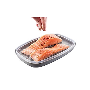 Dependable Industries inc. Essentials Microwave Fish Vegetables and Pasta Steamer BPA Free Cooks Healthy Steamed Fish in Minutes