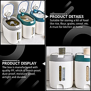 Tofficu Rice Container Flour Dispenser 10KG Grain Rice Storage Bin Flour Storage Container Storage Box Plastic Sugar Storage Container Pet Food Storage Boxes Rice Container Flour Container