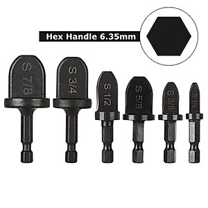 DIRBUY 6PCS Swadge Tool HVAC Air Conditioner Copper Pipe Tube Expander with 1/4", 3/8", 1/2", 5/8", 3/4", 7/8", Bits Swaging Tool Drill Bit Set