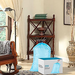 Code M (200 Count) Heavy Duty Trash Bags Blue Compatible with simpleman Code M | Blue Drawstring Garbage Liners 12 Gallon/45 Liter | Reinforced Drawstring Garbage Liners