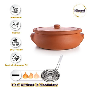 LUKSYOL Handmade Moroccan Clay Pots with Lids | Versatile Cookware Set for Authentic Cooking | Terracotta & Safe