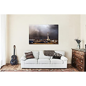 Oilfield Photography Canvas Wall Art - Gallery Wrap of Drilling Rig in Intense Storm on Spring Day in Oklahoma - Ready to Hang Oil and Gas Photo Artwork Decor 8x10 to 30x45 (1.5, 30" x 40")