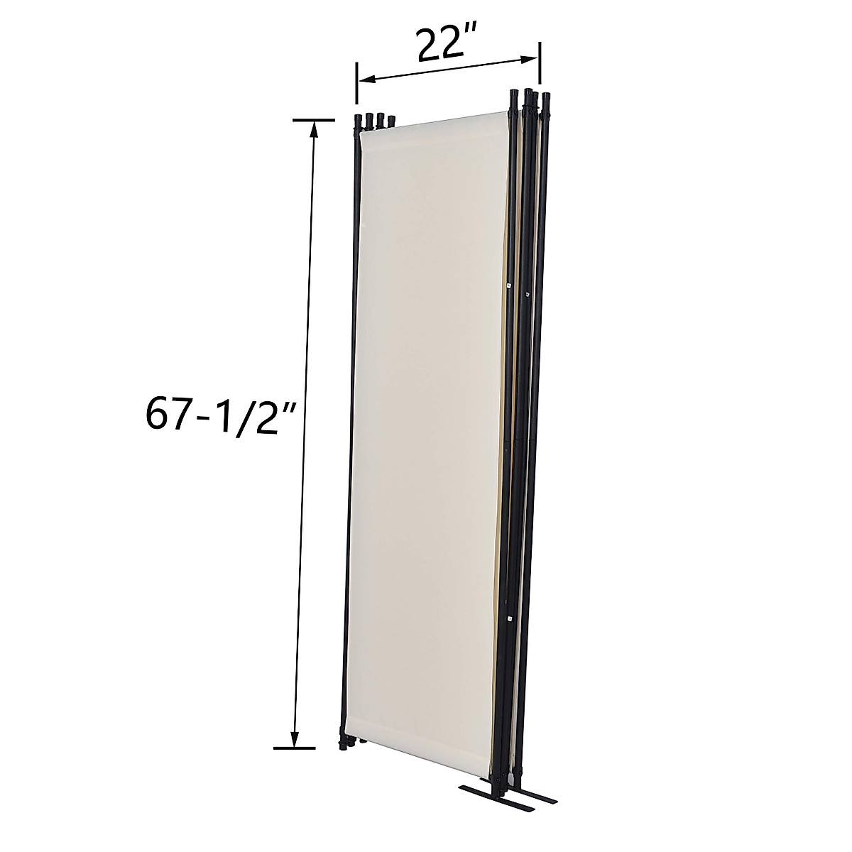 4 Panel Room Divider Privacy Screens Home Office Accents Folding Steel Frame White (White)