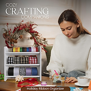 RELODECOR Ribbon Holder for Ribbon Organizer Rack, Easy to Use Ribbon Dispenser, and Ribbon Spool Holder for Craft Enthusiasts