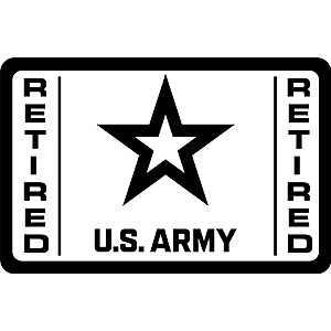 [Officially Licensed Product] - U.S. Army Retired Star Logo (w/b) - Premium Quality Anodized Billet Aluminum Laser Engraved UV Resistant Metal Trailer/Tow Hitch Cover for 2" Receivers, for Truck, Car