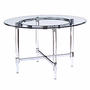 ACME Furniture Dining Table, Chrome and Clear Glass