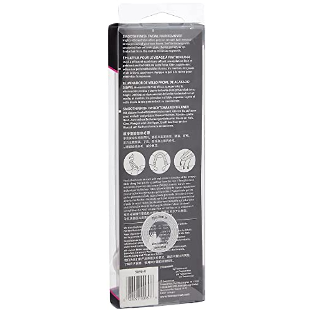 Tweezerman Smooth Finish Facial Hair Remover with Free Tweezerette, Pink