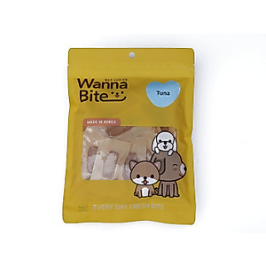 WannaBite Chicken Jerkey, All Natural Dog Treats, Healthy Cat and Dog Chews, Tuna Salmon Pollock Flavors, Human Grade, Grain-Free & No Artificial Color & Flavor, 7.9 OZ, 30 Packs (Tuna)