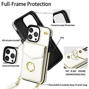 Wallet case for iPhone 13 pro max,iPhone 13 pro max case with Card Holder,iPhone 13 Pro Max Crossbody case,iPhone 13 pro max Leather case, Designed for Apple iPhone 13 pro max Case,6.7 Inch-Beige