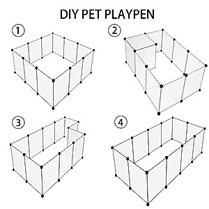 MUYG Pet Plastic Playpen,Rabbit Panels Small Animals Portable Yard Fence Rabbits DIY Outdoor & Indoor Fences,Kitten Breeding Crate for Hamster Bunny Puppy Hedgehogs Guinea Pig(12 Pcs)