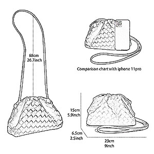 Woven Dumpling Bag for Women Clutch Purses, Cloud Crossbody Handbag Soft Shoulder Bag