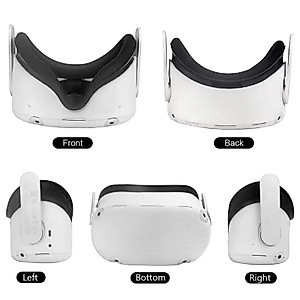 Vakdon VR Shell Protective Cover Compatible for Oculus/Meta Quest 2 Front Face Protector Cover Anti Scratch Anti Dust Anti Shock, Soft and Washable (Transparent)