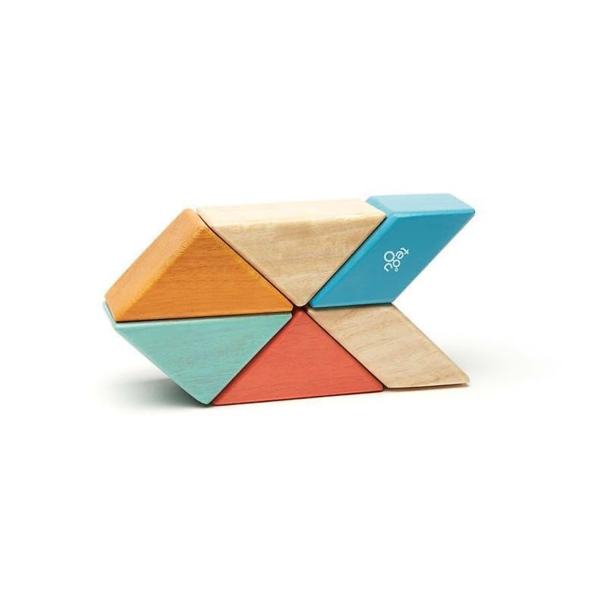 6 Piece Tegu Pocket Pouch Prism Magnetic Wooden Block Set, Sunset