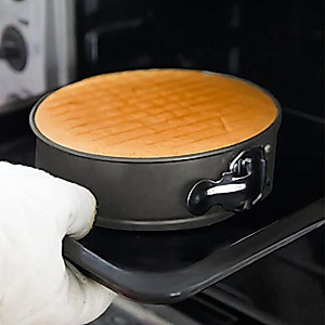 Sihuuu 8.5 Inch Cheesecake Pan, Springform Pan Set, Nonstick Leakproof Springform Pan for Mini Cheesecakes, Pizzas, Quiches(Gray+Black)