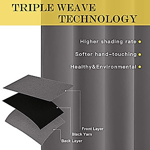 NICETOWN Grey Blackout Patio Sliding Door Curtains 84 inch Length, Grommet Room Divider Thermal Insulated Curtain Drapes for French Door/Living Room (Gray, W100 x L84, 1 Panel)