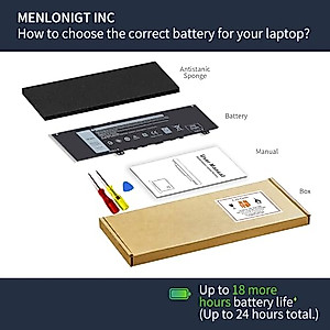 New 38Wh F62GO Battery Replacement for Dell Inspiron 13 7000 7373 7386 2-in-1 7370 7380 5370 P83G P87G P91G P83G001 P83G002 P91G001 P87G001 Vostro 13 5370 Series 39DY5 039DY5 RPJC3 0RPJC3 11.4V