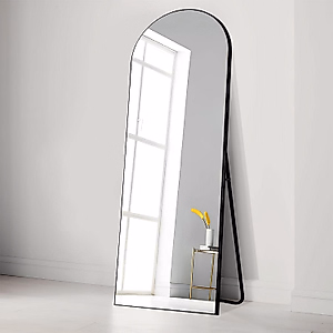 PexFix Full Length Mirror, 65''x22'' Black Arched Mirror Large Floor Mirror Standing Leaning Hanging [65''x22'' - Black]