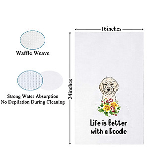 Doodle Kitchen Towel Golden Poodle Gifts Dog Mom Gifts Life is Better with a Doodle Kitchen Towel Puppy Dog Sweet Home Gift