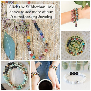 Subherban Essential Oil Earrings - MERMAID Aromatherapy Hoop Earrings with Lava Rock - Anti Stress & Anxiety Amazonite - Handmade Jewelry - Gifts for Women