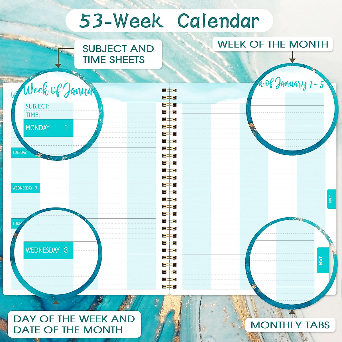 Teacher Planner 2024-2025 - July 2024-June 2025, Teacher Lesson Planner 2024-2025, 8'' × 10'', Lesson Planner Book for Teachers, Weekly Monthly Planner with Printed Monthly Tabs, Inspirational Quotes