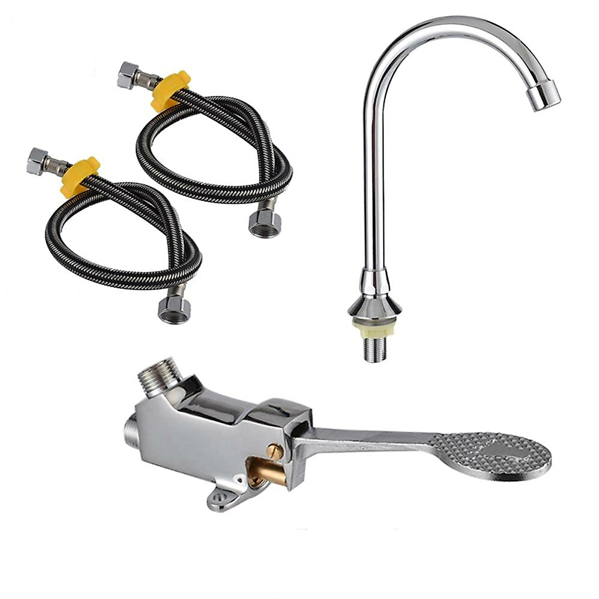 AFUDER Hospital Foot-Operated Faucet Foot On-Off Valve Food Factory Wash Basin Sink Single Cold Laboratory Faucet