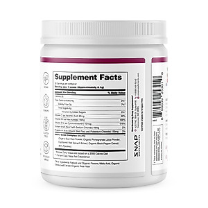 Snap Supplements USDA Organic Beet Root Powder, 3-in-1 Nitric Oxide Supplement, Support Healthy Blood Circulation, 250g (Mixed Berry)