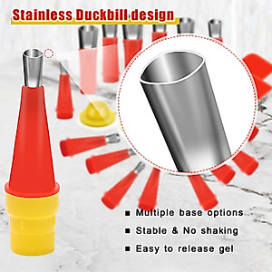 30Pcs Caulking Finisher Kit, 16Pcs Caulking Nozzle Tips Reusable Caulking Nozzle Coating Caulking Tool Kit with 8 Connector Caulking Guns and 4 Grout Scraper 2 Brush for Bathroom Doors Windows