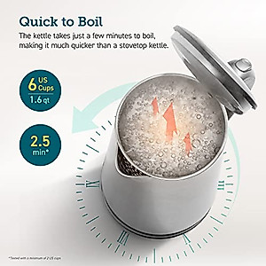 COSORI Electric Tea Kettles for Boiling Water, Stainless Steel Double Wall, 1.5L 1500W Hot Water Boiler with Automatic Shut Off & Boil-Dry Protection, BPA Free, Silver