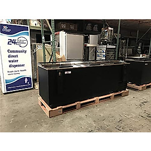 Horizontal Bottle Cooler Deep Well 95" Width NSF Certified Commercial beer bottle Refrigerator Black 33°-38°F Top-Loading