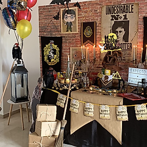 1 PCS Happy Birthday Magical Wizard Cake Topper Glitter Birthday Cake Pick for Wizard Theme Baby Shower Kids Boys Girls Birthday Party Cake Decorations Supplies