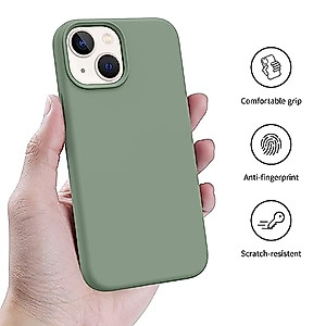 AOTESIER Compatible with iPhone 13 Mini Phone Case,[Military Shockproof Protection] Liquid Silicone Case with [Soft Anti-Scratch Microfiber Lining] Camera & Screen Protection, 5.4 inch, Calke Green