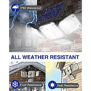 2 Pack Solar Security Lights Outdoor, 3000LM/231LED Wireless IP65 Waterproof Wall Motion Sensor Lights LED Flood Lights Outdoor for Front Door, Backyard, Garage, Deck…