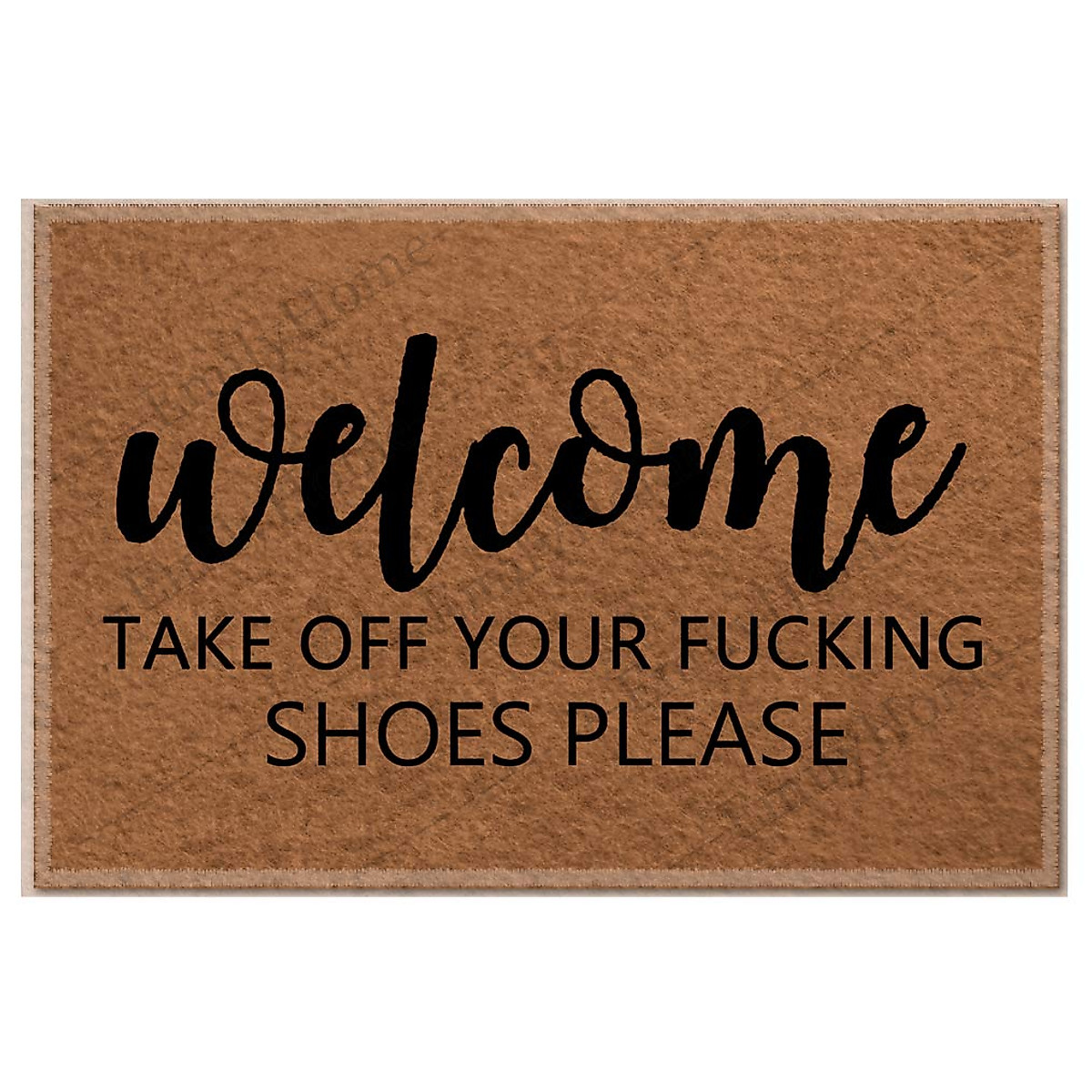 Funny doormats Custom take Off Your Fucking Shoes Please Home and Office Decorative Entry Rug Garden/Kitchen/Bedroom Mat Non-Slip Rubber 23.6 x15.7 Inch-Emilyhome