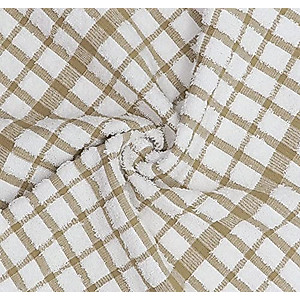 HFGBLG Cotton Dish Towels for Kitchen Wash Cloths Terry Dish Cloths, Set of 8, Light and Soft Cleaning Rags Kitchen Hand Towels, 13 Inch x 13 Inch (Brown-Dish Cloths