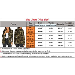 SheKiss Women Lightweight Camouflage Warm Winter Safari Jackets Long Sleeve Zipper Casual Canvas Overcoat Hunting Hoodie